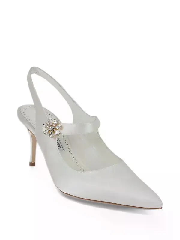 Manolo Blahnik Crystal-embellished Slingback Pumps