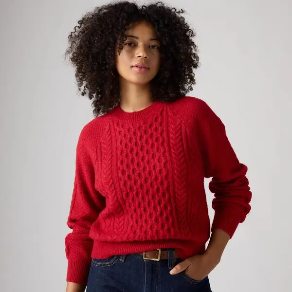 LEVI'S Jolie Cable Crewneck Sweater - Emboldened