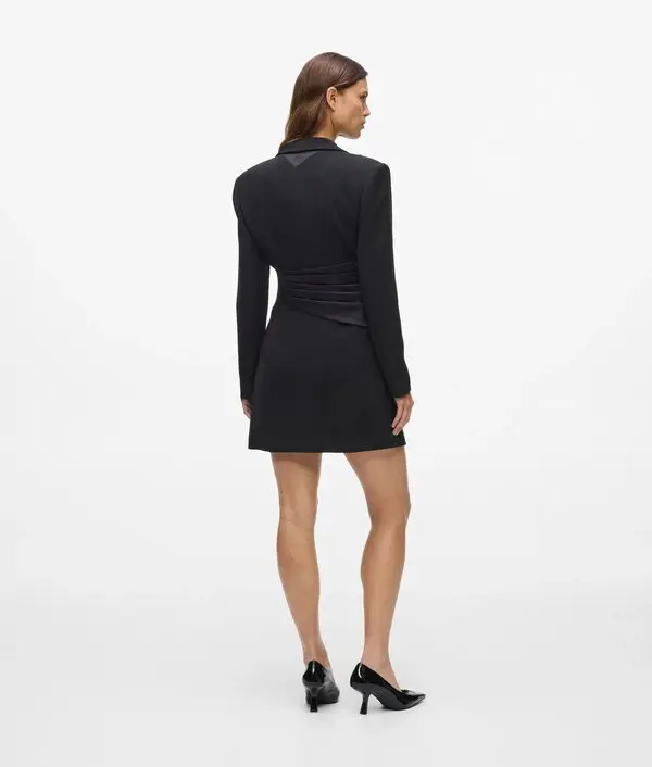 Karl Lagerfeld Contrast Lapel Blazer Dress - Black/white