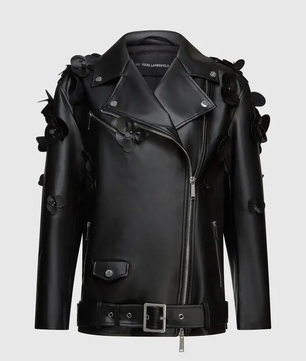 Karl Lagerfeld Orchid Faux-leather Biker Jacket