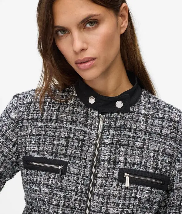Karl Lagerfeld Bouclé Biker Jacket