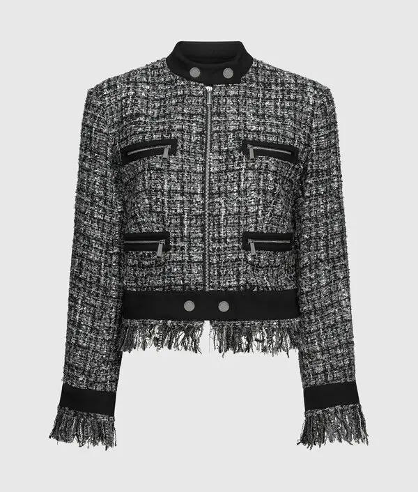 Karl Lagerfeld Bouclé Biker Jacket