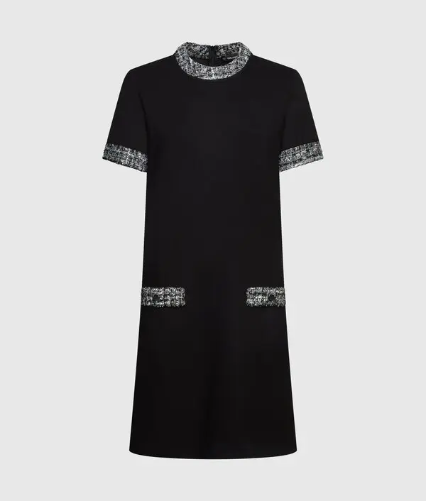 Karl Lagerfeld Bouclé Detail T-shirt Dress