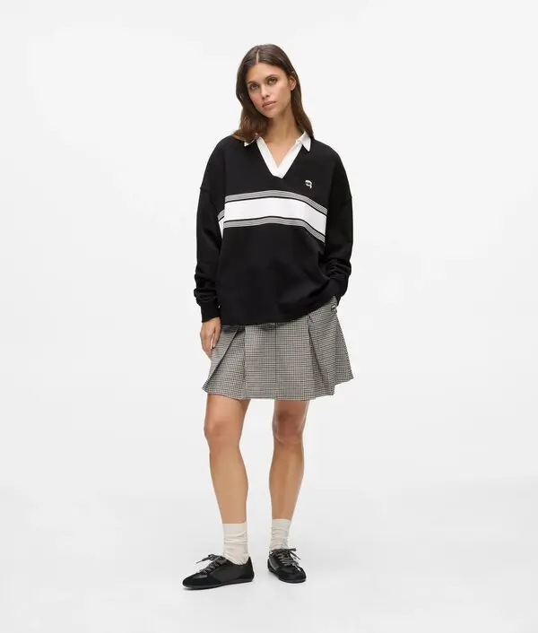 Karl Lagerfeld Ikon Rugby Sweatshirt - Black