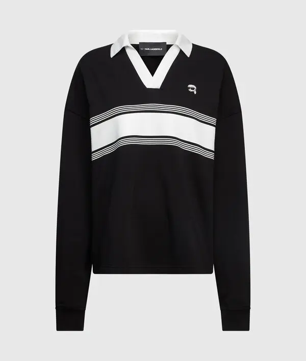 Karl Lagerfeld Ikon Rugby Sweatshirt - Black