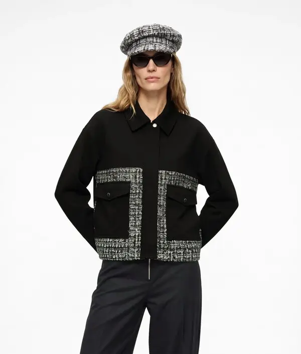 Karl Lagerfeld Bouclé Panel Sweatshirt
