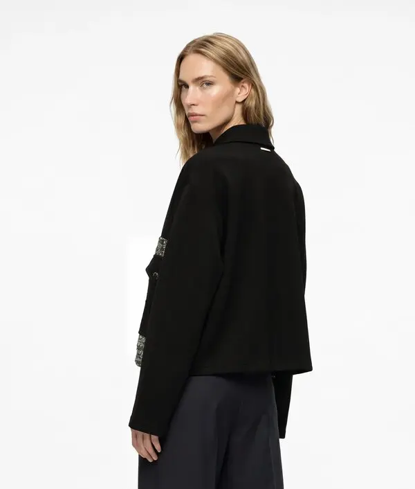 Karl Lagerfeld Bouclé Panel Sweatshirt
