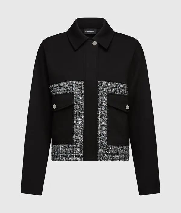Karl Lagerfeld Bouclé Panel Sweatshirt