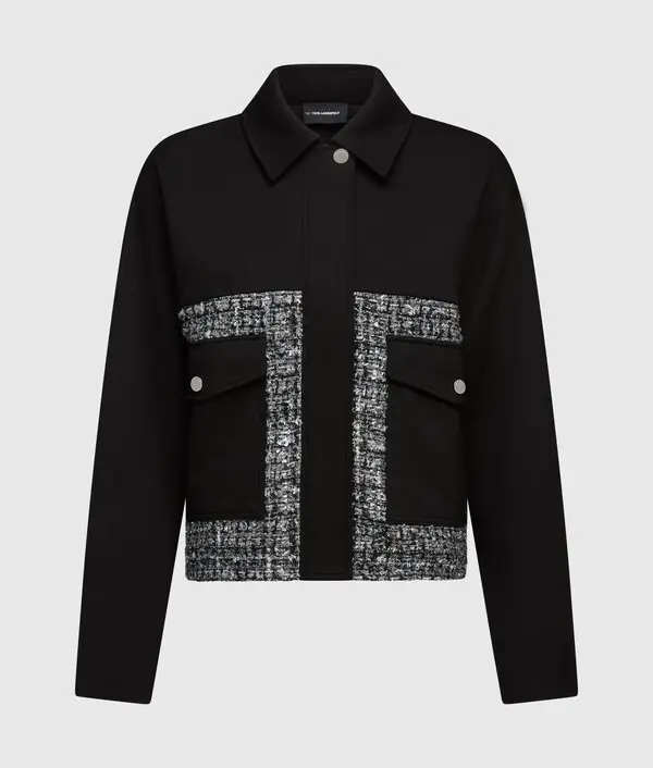 Karl Lagerfeld Bouclé Panel Sweatshirt