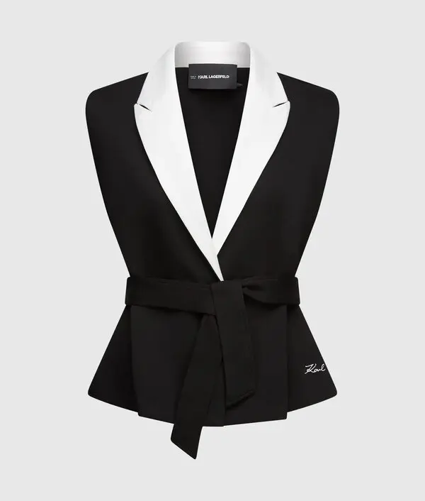 Karl Lagerfeld Contrast Lapel Waistcoat