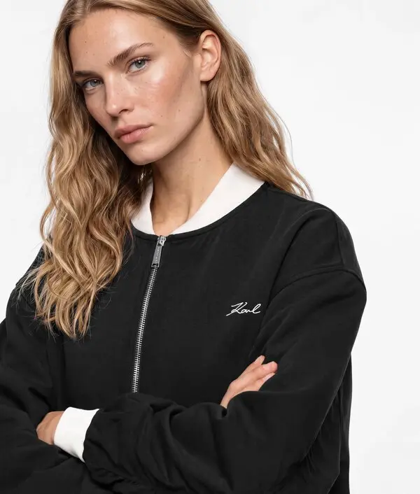 Karl Lagerfeld Contrast Bomber Sweatshirt