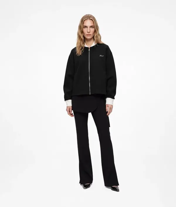 Karl Lagerfeld Contrast Bomber Sweatshirt