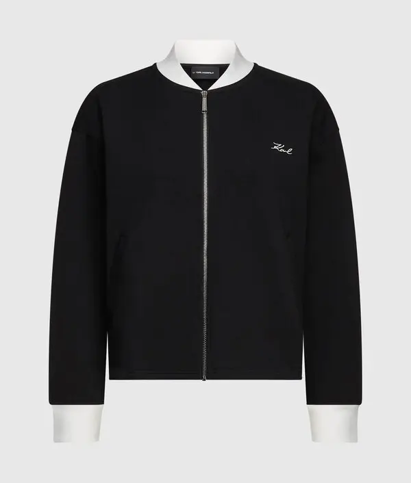 Karl Lagerfeld Contrast Bomber Sweatshirt