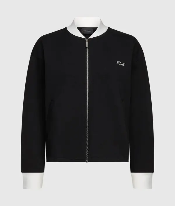 Karl Lagerfeld Contrast Bomber Sweatshirt