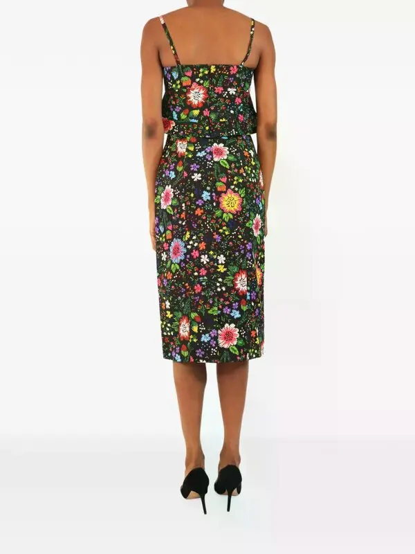 Victoria Beckham Floral-print Ruffled Midi Dress