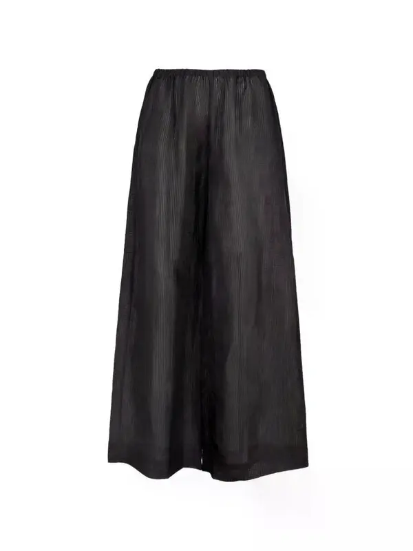 ST. AGNI Sheer-grid Palazzo Pants