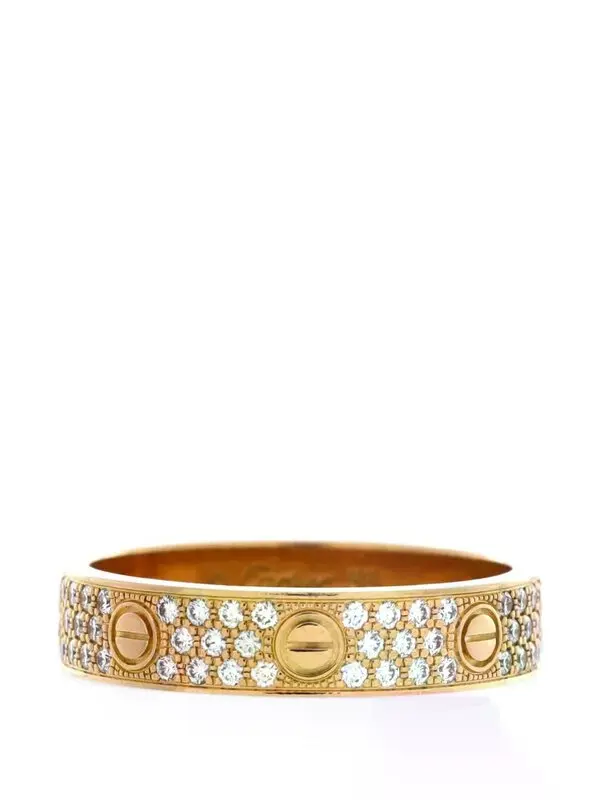 Cartier Love Wedding Band Pave Diamonds 18k Yellow And Diamonds Ring - Gold