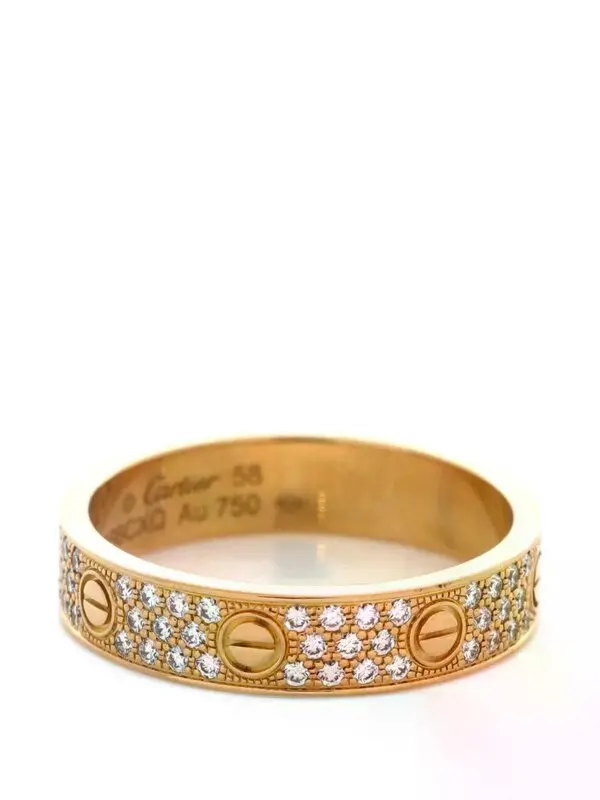 Cartier Love Wedding Band Pave Diamonds 18k Yellow And Diamonds Ring