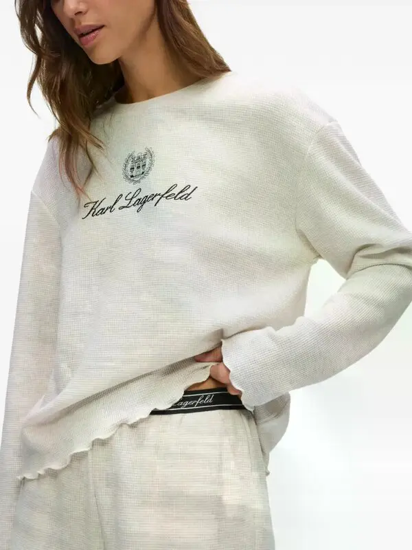 Karl Lagerfeld Logo-detail Waffle-knit Pajamas Set