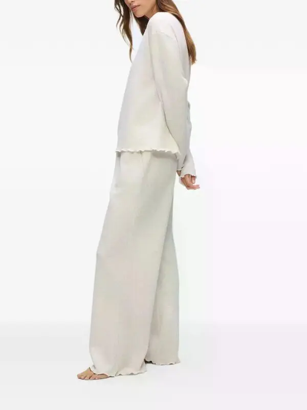Karl Lagerfeld Logo-detail Waffle-knit Pajamas Set