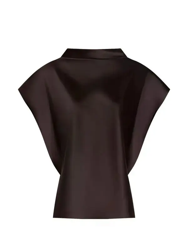 Tanya Taylor Adrien Satin-finish Top - Brown