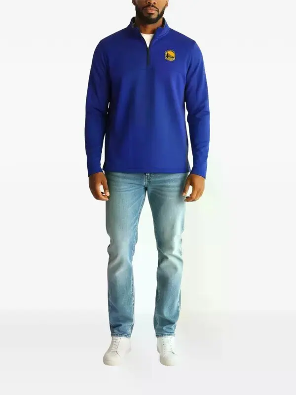 Nike Nba Golden State Warriors Therma-fit Half-zip Sweater - Blue