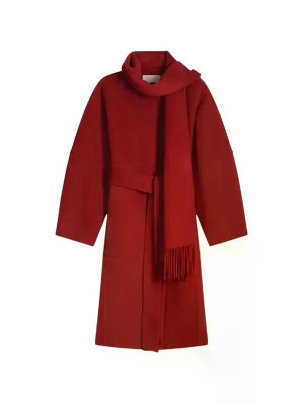 Vanessa Bruno Helie Belted Scarf-detail Single-breasted Coat