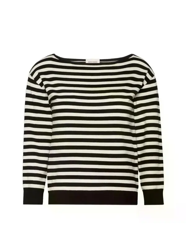 Max Mara Stockinette-stitched Viscose Yarn Sweater - White