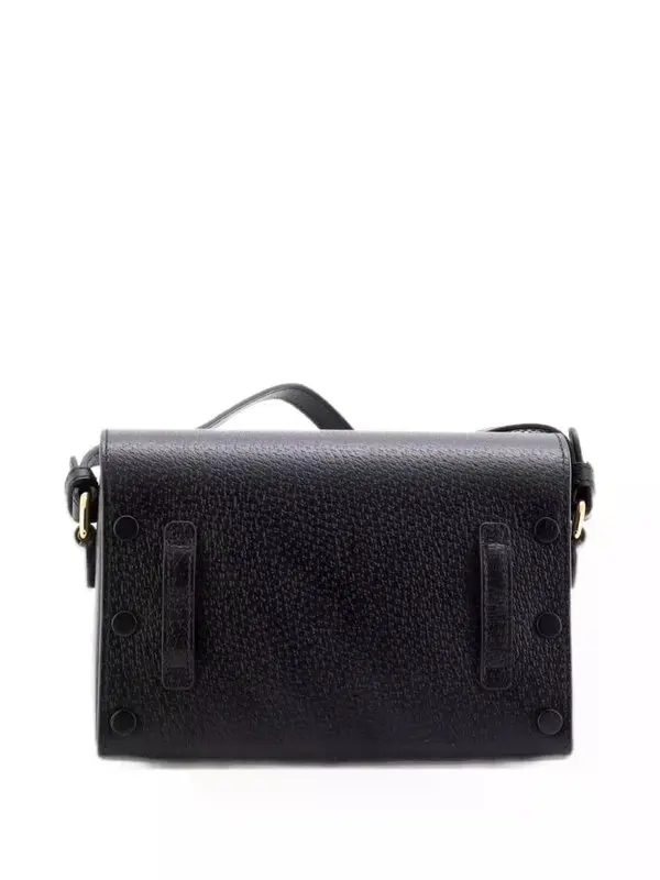 Gucci Horsebit 1955 Flap Leather Mini Crossbody Bag - Black
