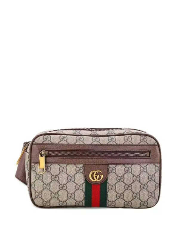 Gucci Ophidia Gg Coated Canvas Medium Belt Bag - Brown