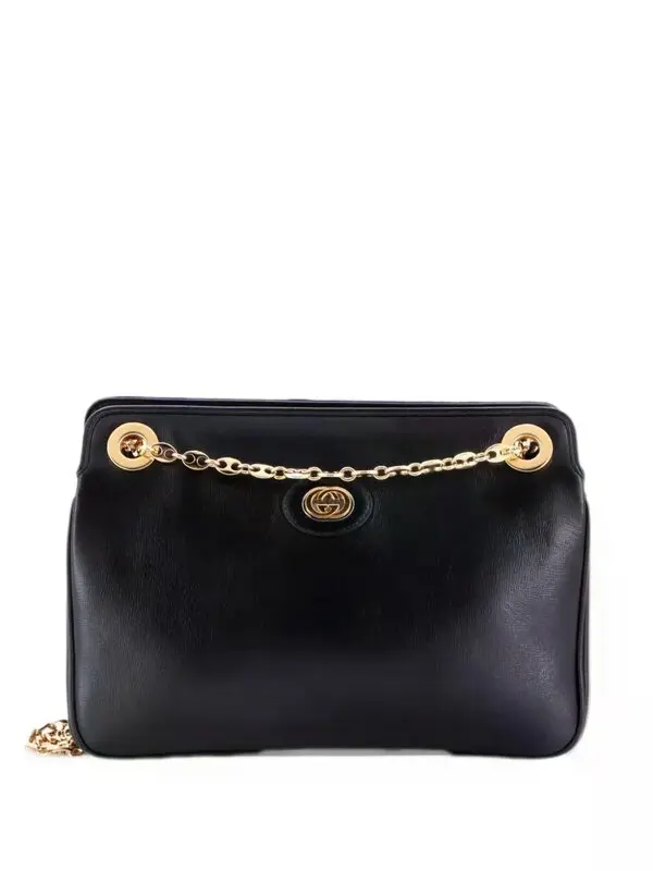 Gucci Marina Chain Leather Shoulder Bag - Black