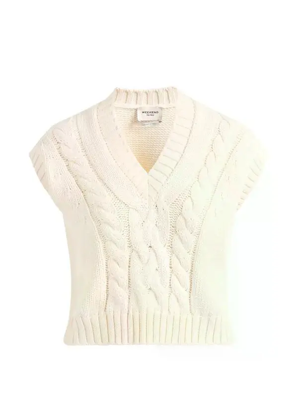 Max Mara Cotton Yarn Gilet - White