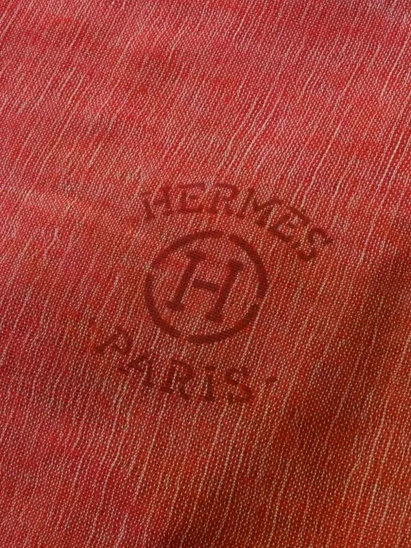 Hermès 2010s Chiffon Logo-print Scarf - Neutrals