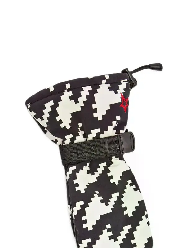 Perfect Moment Houndstooth-print Mittens Gloves