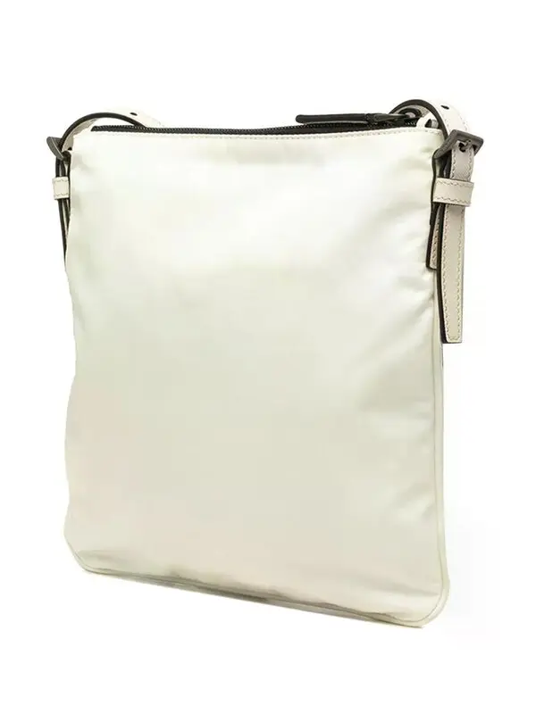 Prada 2019-2026 Re Nylon Zip Top Crossbody Bag - White