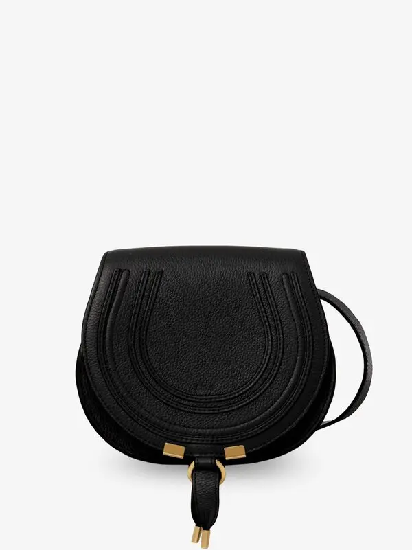 Chloé Marcie Leather Shoulder Bag - Black