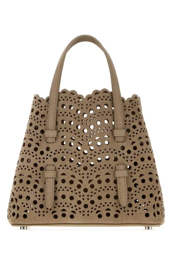 Alaïa Dove Grey Nabuck Mina 20 Handbag - Gray