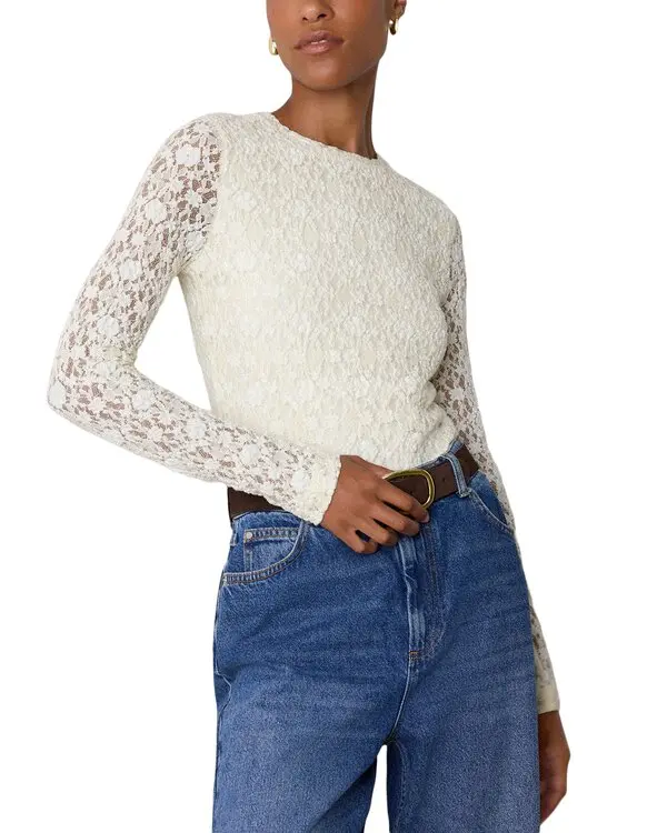 Whistles Long Sleeve Lace Top