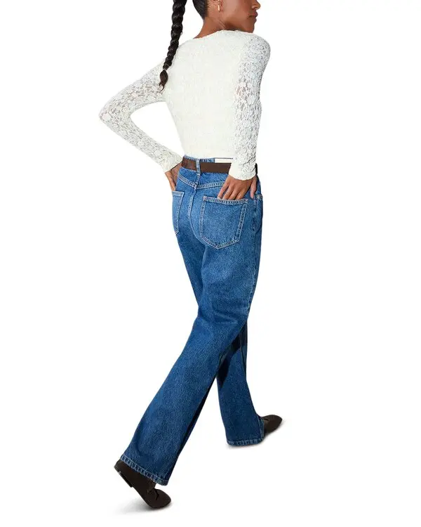Whistles Long Sleeve Lace Top