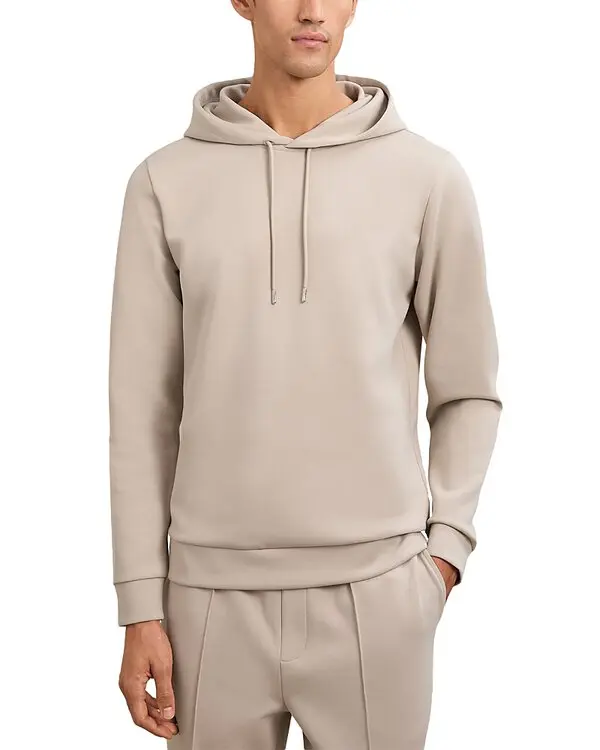 REISS Fabien Interlock Hoodie - Stone
