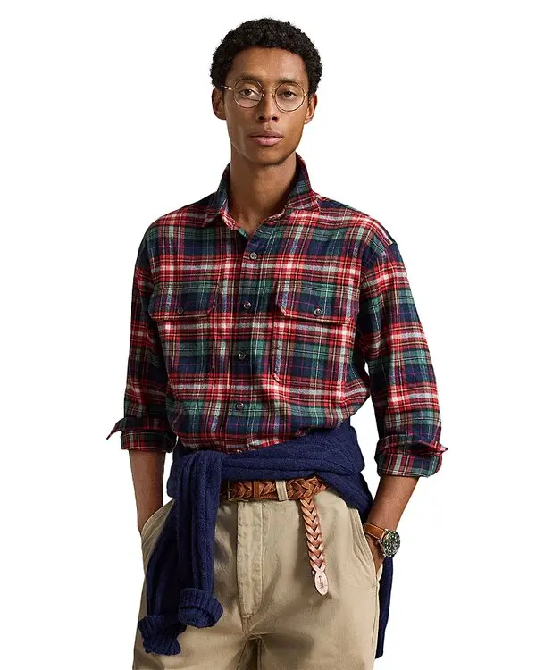 Polo Ralph Lauren Cotton Classic Fit Plaid Flannel Workshirt