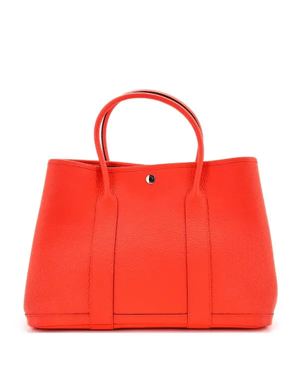 Hermès 36 Garden Party Tote Leather With Printed Interior - Orange