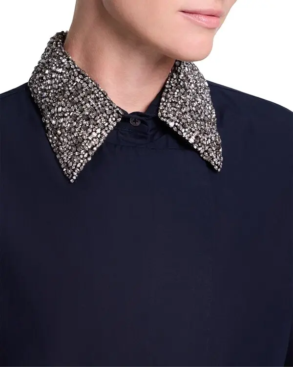 TWP New Chapter Crystal Collar Cotton Top