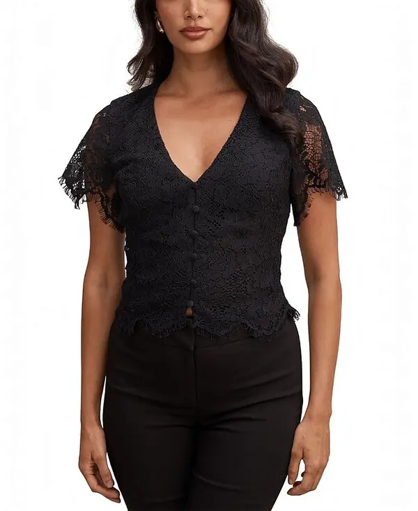 EVER NEW Vienna Lace V Neck Top