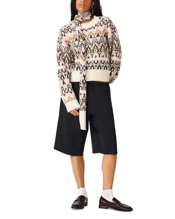 Steve Madden Mindie Cropped Fair Isle Sweater
