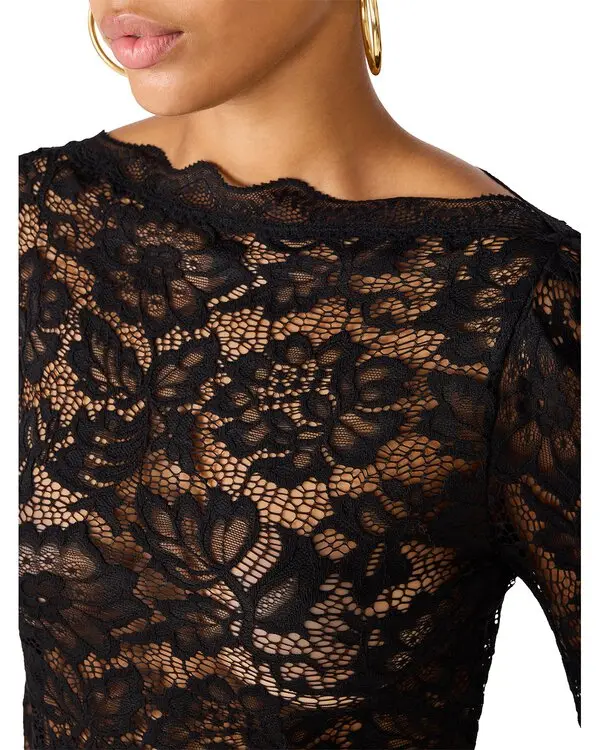 Steve Madden Alicea Lace Long Sleeve Cropped Top