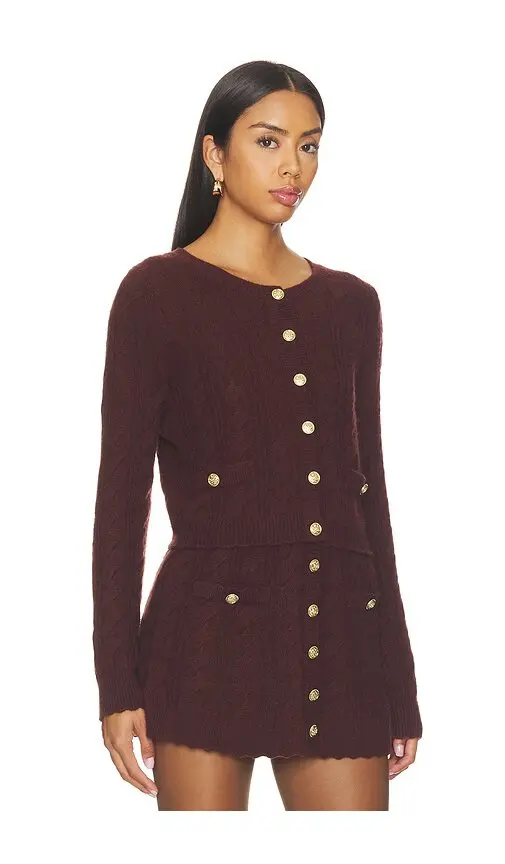 LoveShackFancy Eugenie Cardigan In Brown