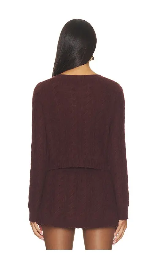 LoveShackFancy Eugenie Cardigan In Brown