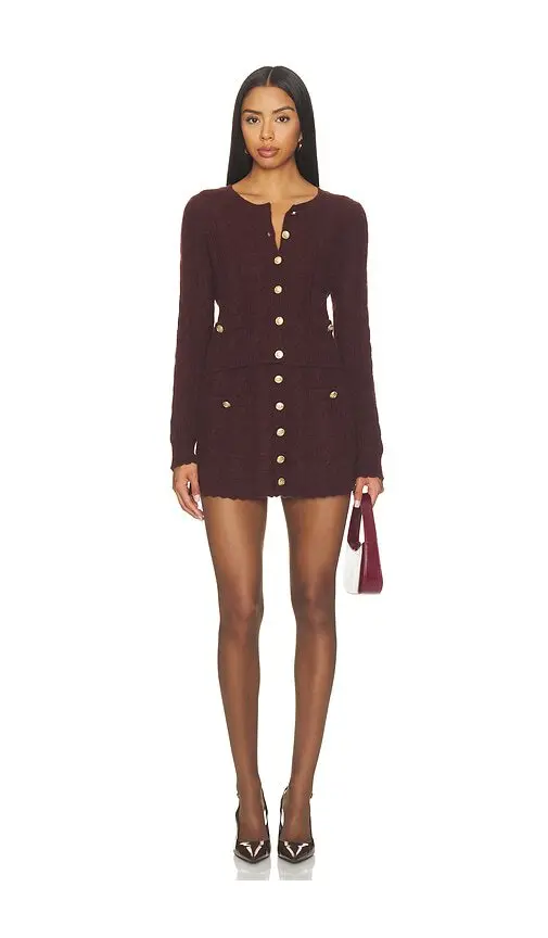 LoveShackFancy Eugenie Cardigan In Brown