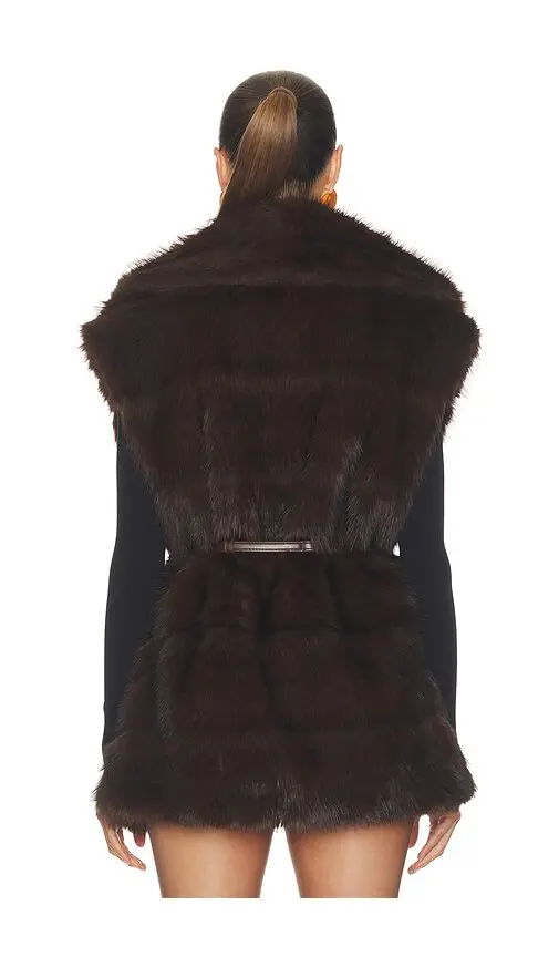 Bardot Brentley Faux Fur Vest In Chocolate